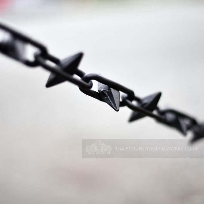 Black Steel Spiked Chains (Sold Per Metre) - Every Link Spikes | Black ...