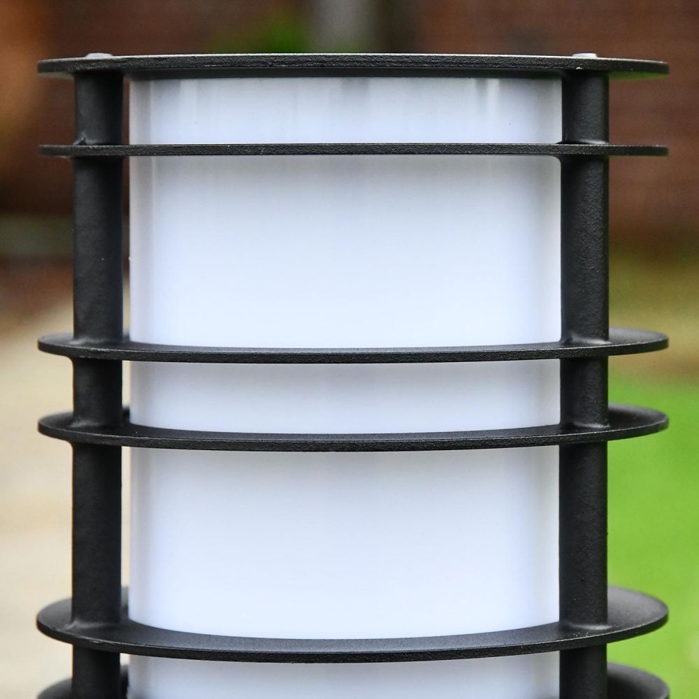 "Riverfront" Black Steel Low Level Bollard Light 28cm | Black Country ...