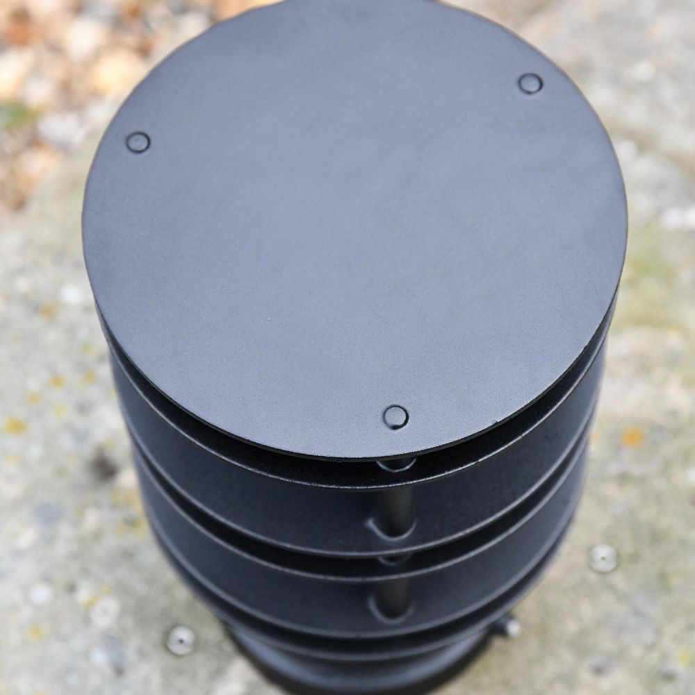 "Riverfront" Black Steel Low Level Bollard Light 28cm | Black Country ...