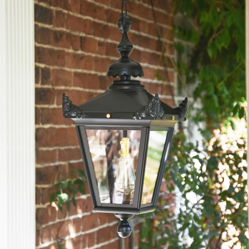 Black Victorian Outdoor Hanging Lantern | Black Country Metalworks