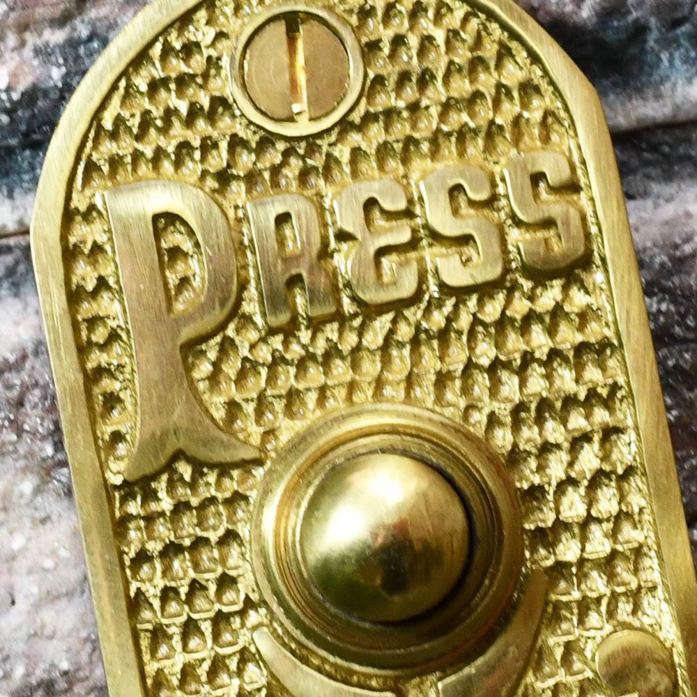 'Ribbey Hall' Polished Brass Brass Bell Push | Black Country Metalworks