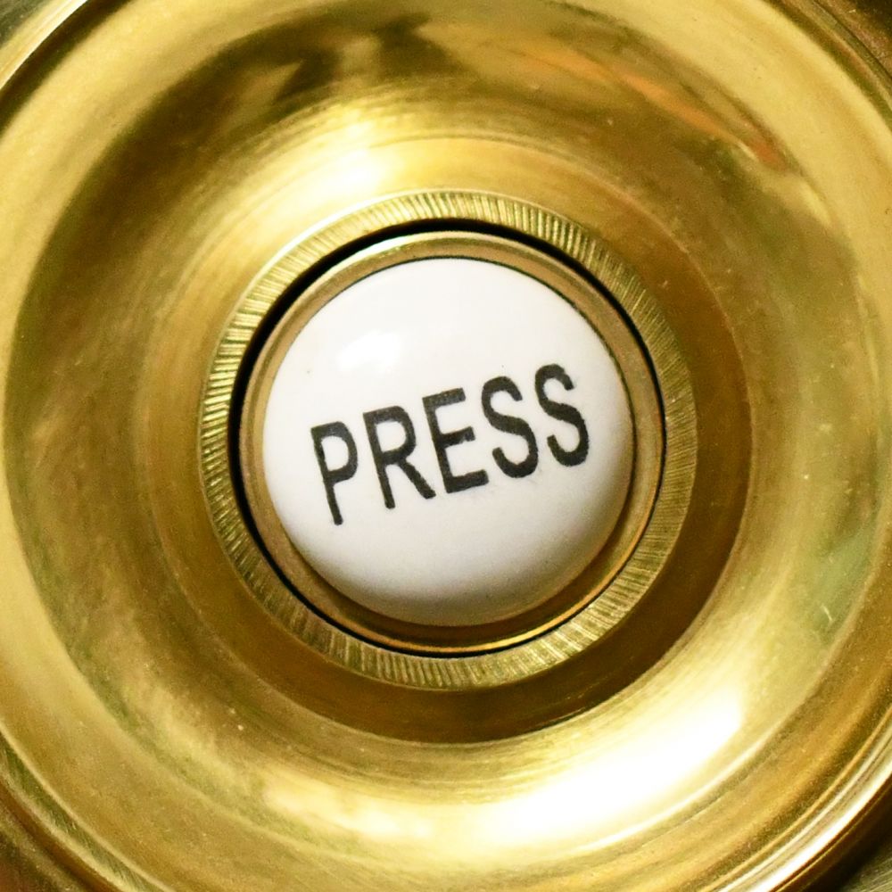 'Chelsea' Polished Brass Circular Bell Push | Black Country Metalworks