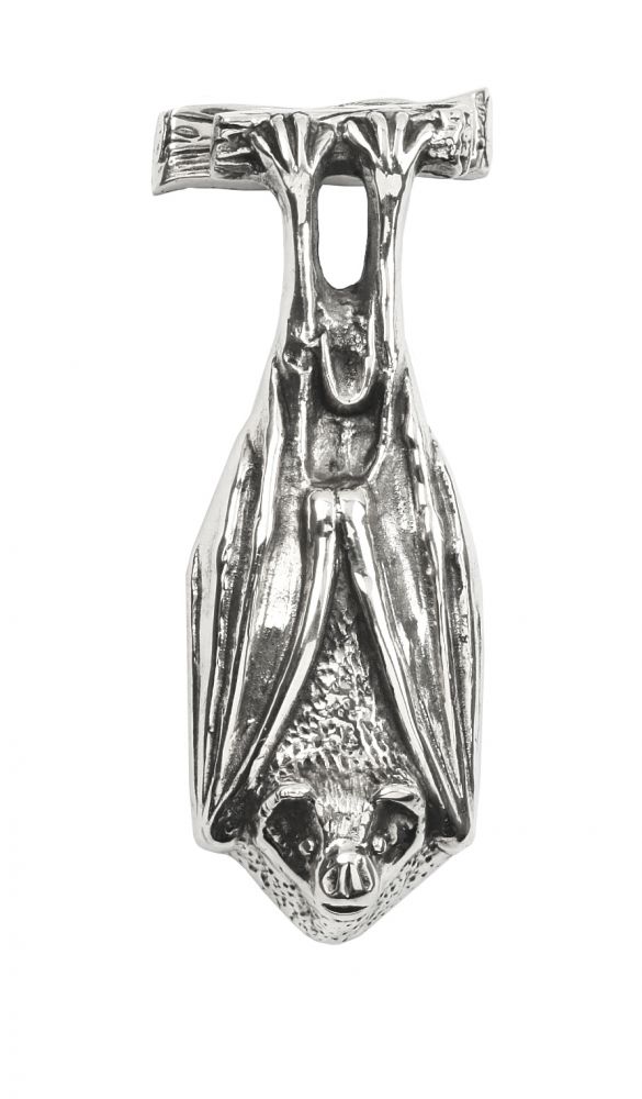 Bright Chrome Bat Door Knocker | Black Country Metalworks