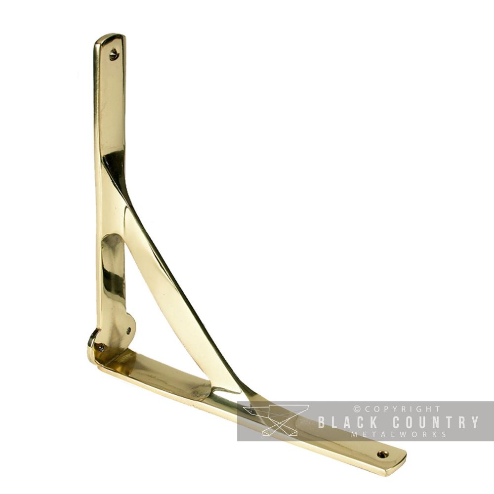 Polished Brass Stylish Gallows Bracket 21 x 21cm | Black Country Metalworks