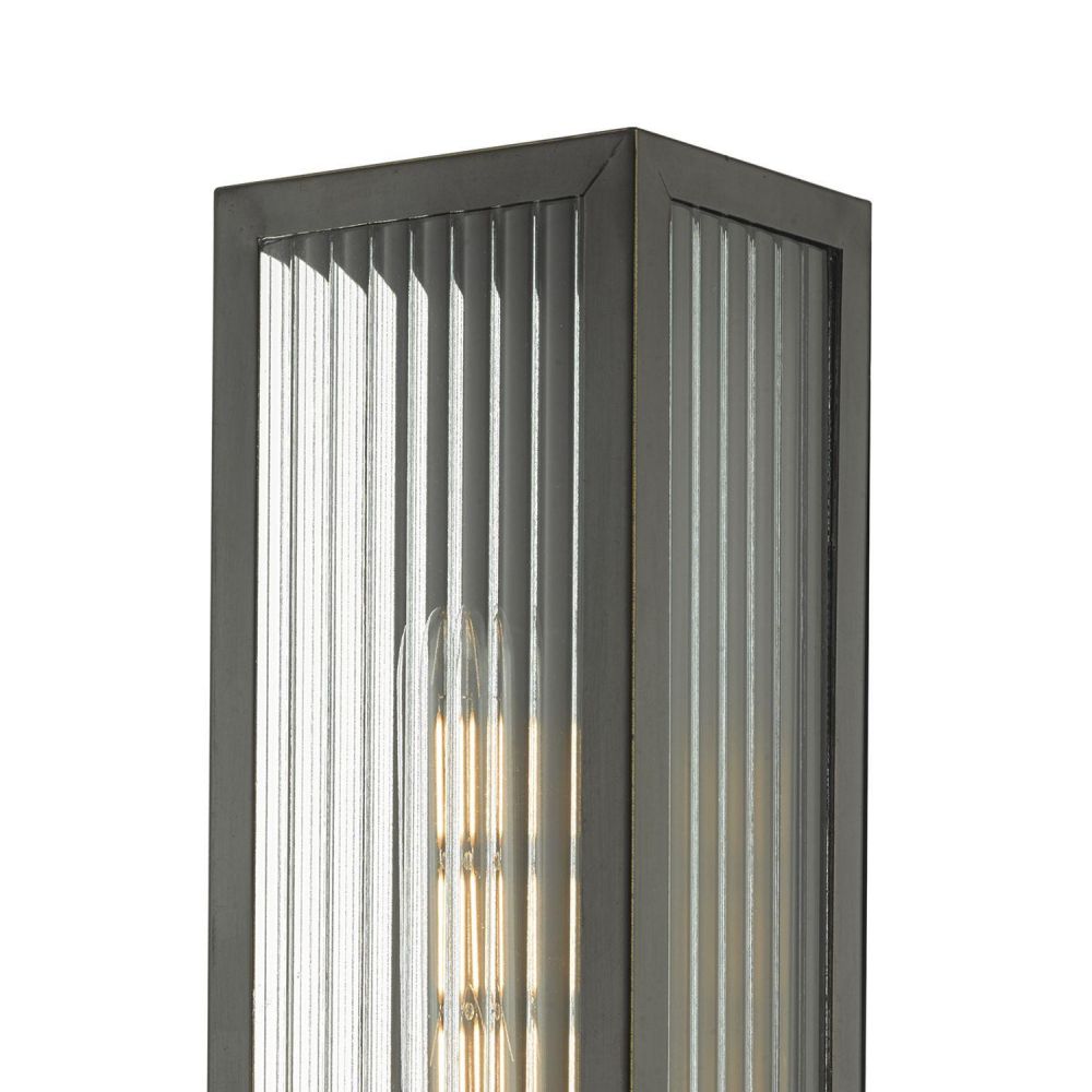 Long Bronze Reeded Glass Wall Light | Black Country Metalworks