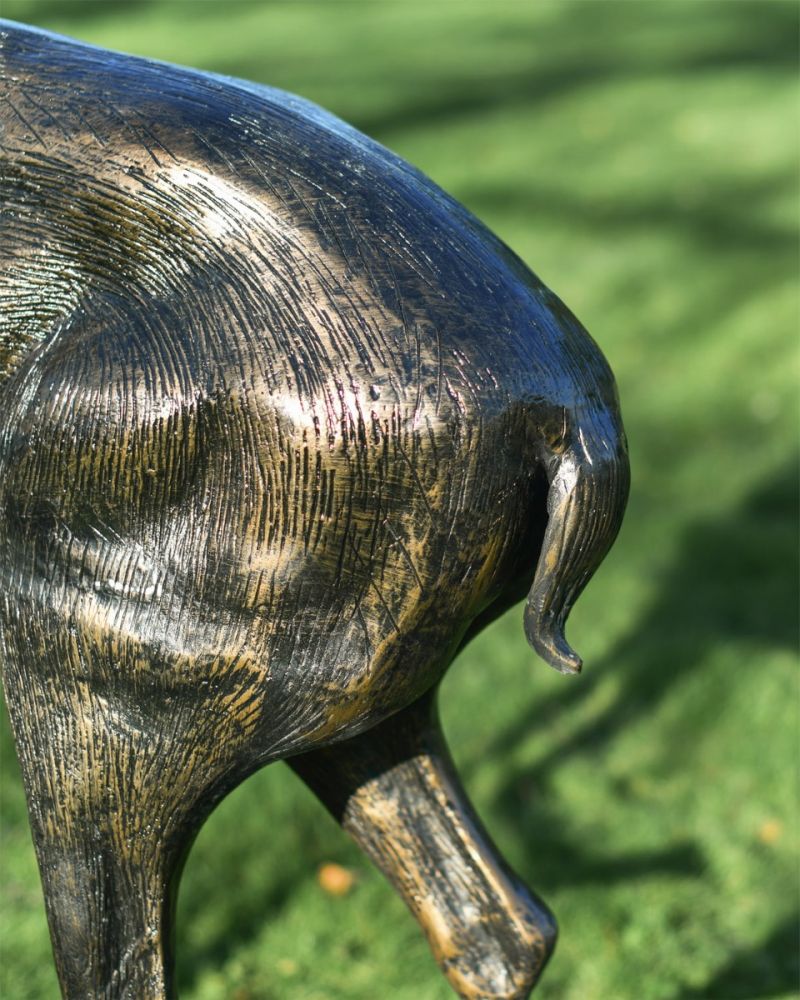 'Herschel' Buck On Rock Sculpture - Facing Left | Black Country Metalworks