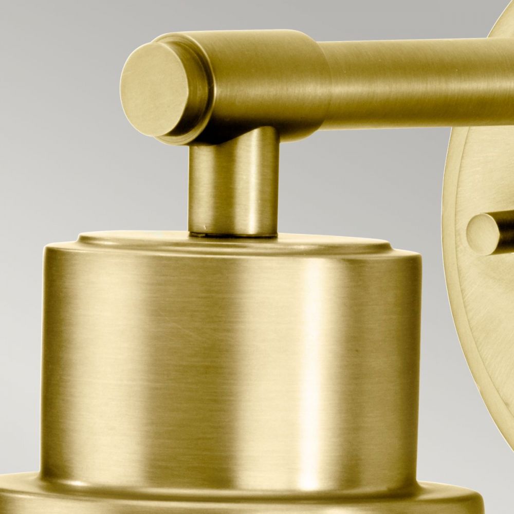 Contemporary Brushed Brass Bathroom Wall Light | Black Country Metalworks