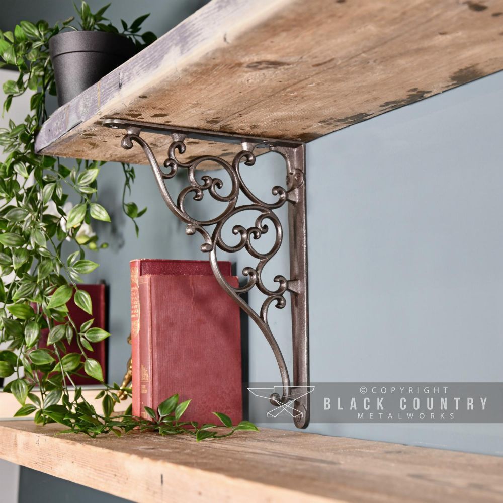 Cast Iron Ornate Scroll Shelf Bracket 28 x 22.5cm | Black Country ...
