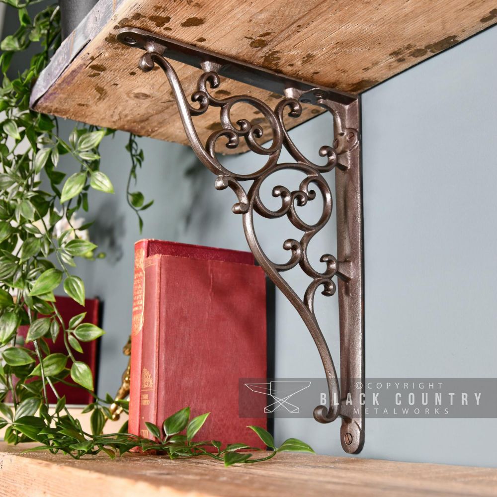 Cast Iron Ornate Scroll Shelf Bracket 28 x 22.5cm | Black Country ...