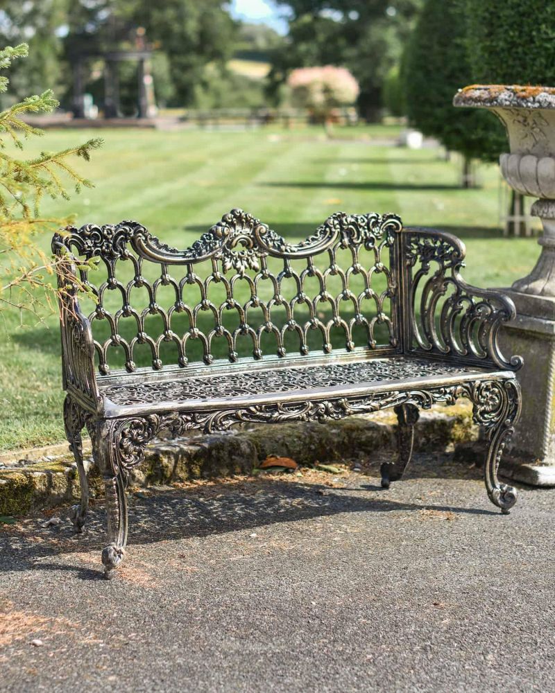 Cast Aluminium "Roman Buckle" Three Seater Garden Bench | Black Country ...