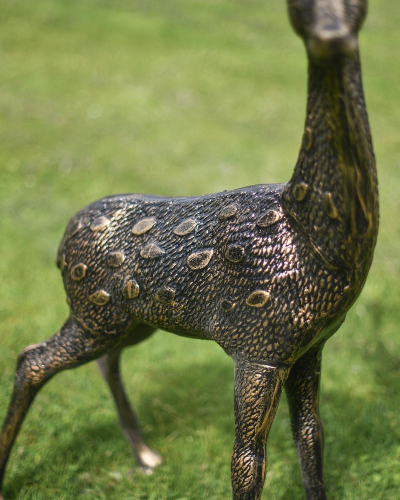 'Chiral' Spotted Deer & Doe Garden Sculpture Set | Black Country Metalworks