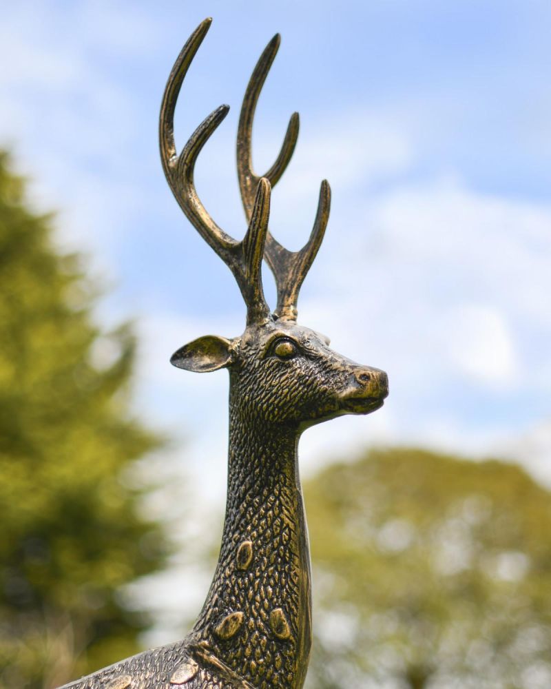 'Chiral' Spotted Deer & Doe Garden Sculpture Set | Black Country Metalworks