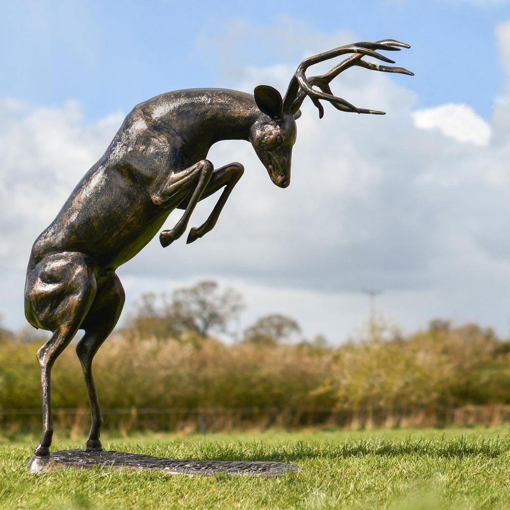 Cast Aluminium 'Rutting Stag' Sculpture | Black Country Metalworks