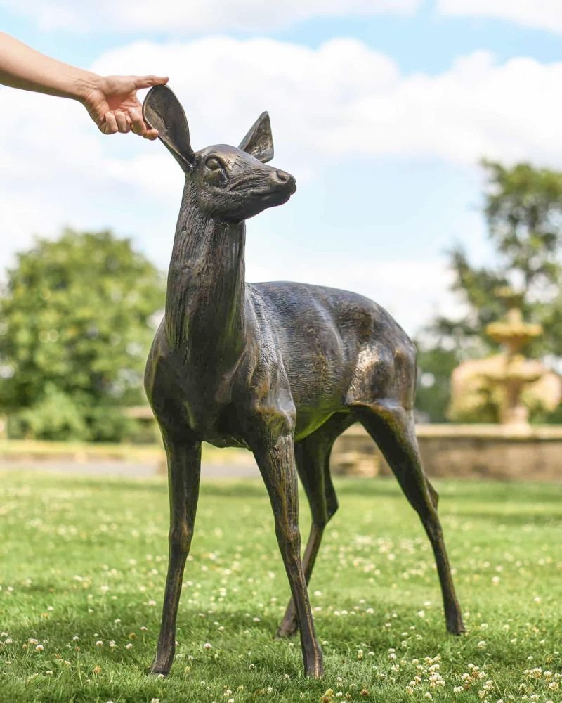 Cast Aluminium Sitting & Standing Doe Set - Looking Left | Black ...