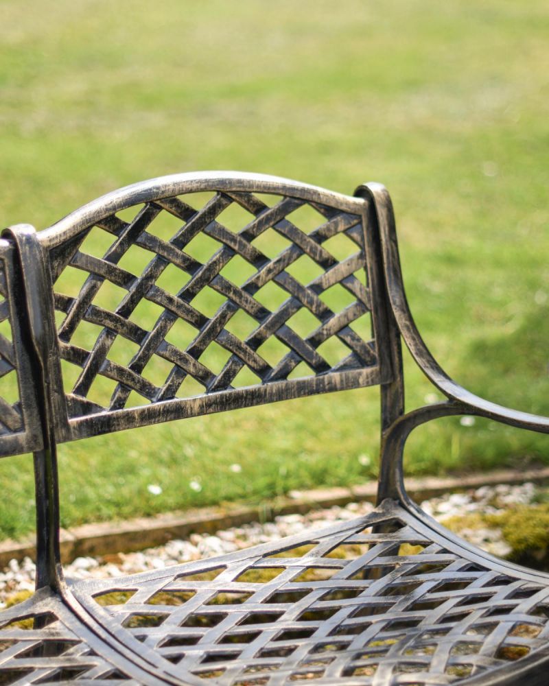 Cast Aluminium "Trilateral" Three Seater Garden Bench | Black Country ...