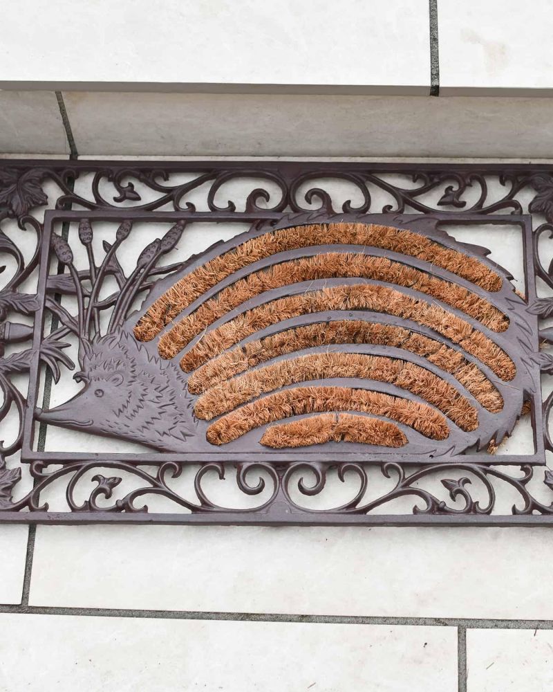 Cast Iron 2-in-1 "Harry the Hedgehog" Rectangular Doormat & Boot ...