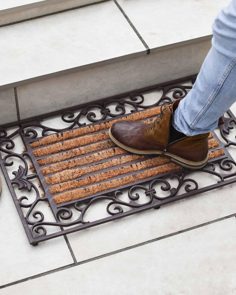 Cast Iron 2-in-1 Ornate "Aureate" Rectangular Doormat & Boot Scraper ...