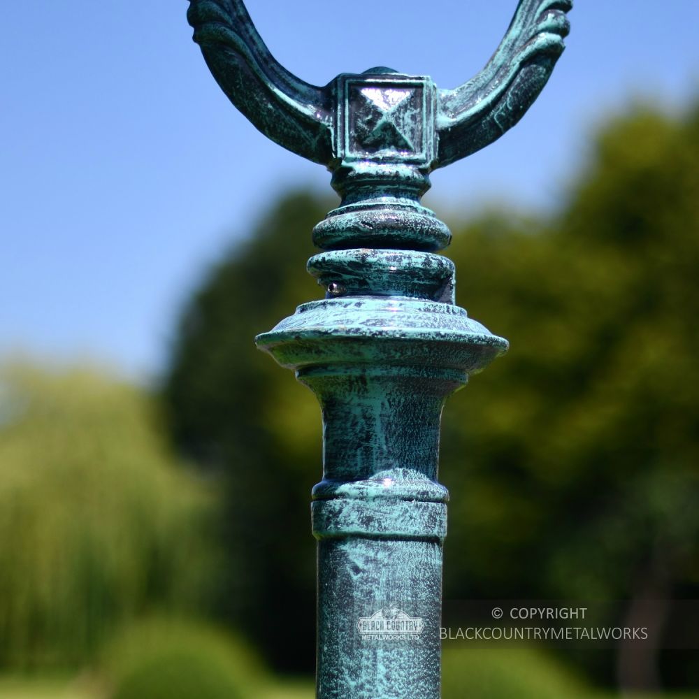 "The Admiral" Verdigris Green Opulent Cast Iron Lamp Post 3m | Black ...