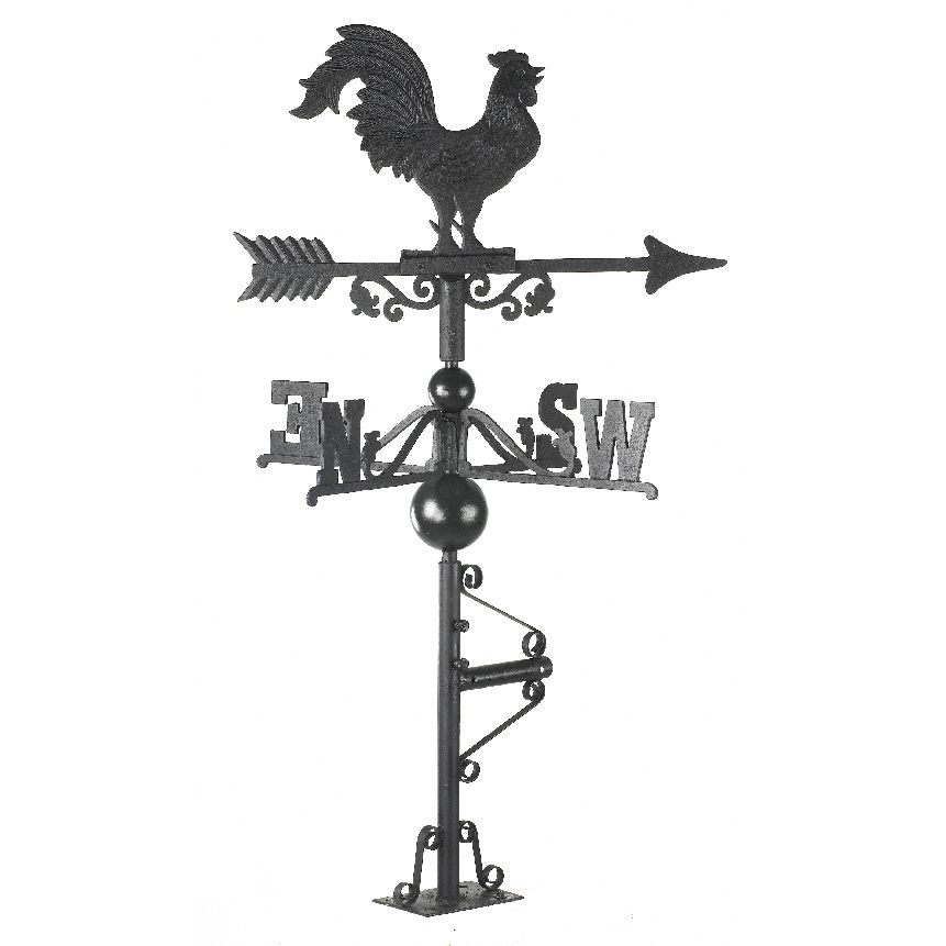 Standard Black Cast Iron Rooster Weathervane | Black Country Metalworks