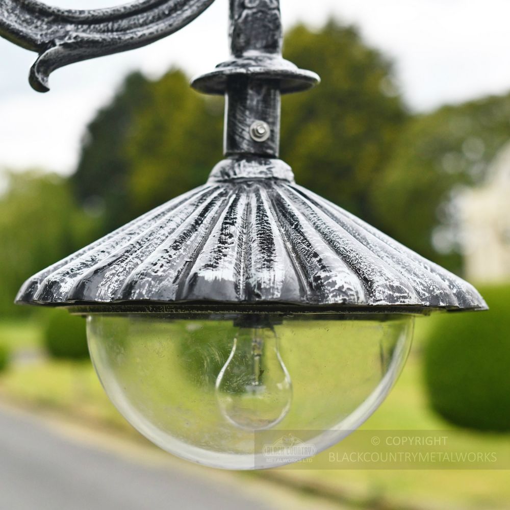 "The Grange" Antique Silver Cast Iron Ornate Lamp Post 3.1m | Black ...