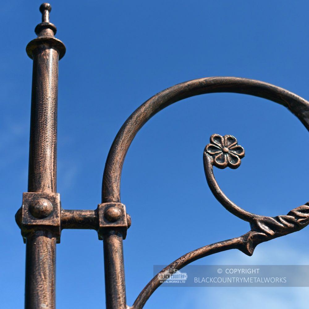 "Lady Claudette" Deluxe Antique Copper Ornate Cast Iron Swan Neck Lamp ...