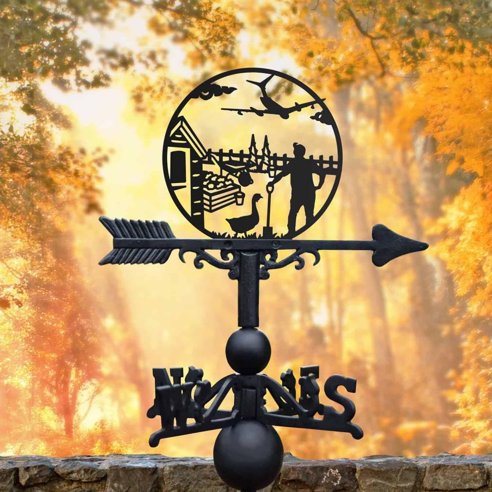 Cast Iron & Steel "Summer Skies" Gardening Weathervane | Black Country ...