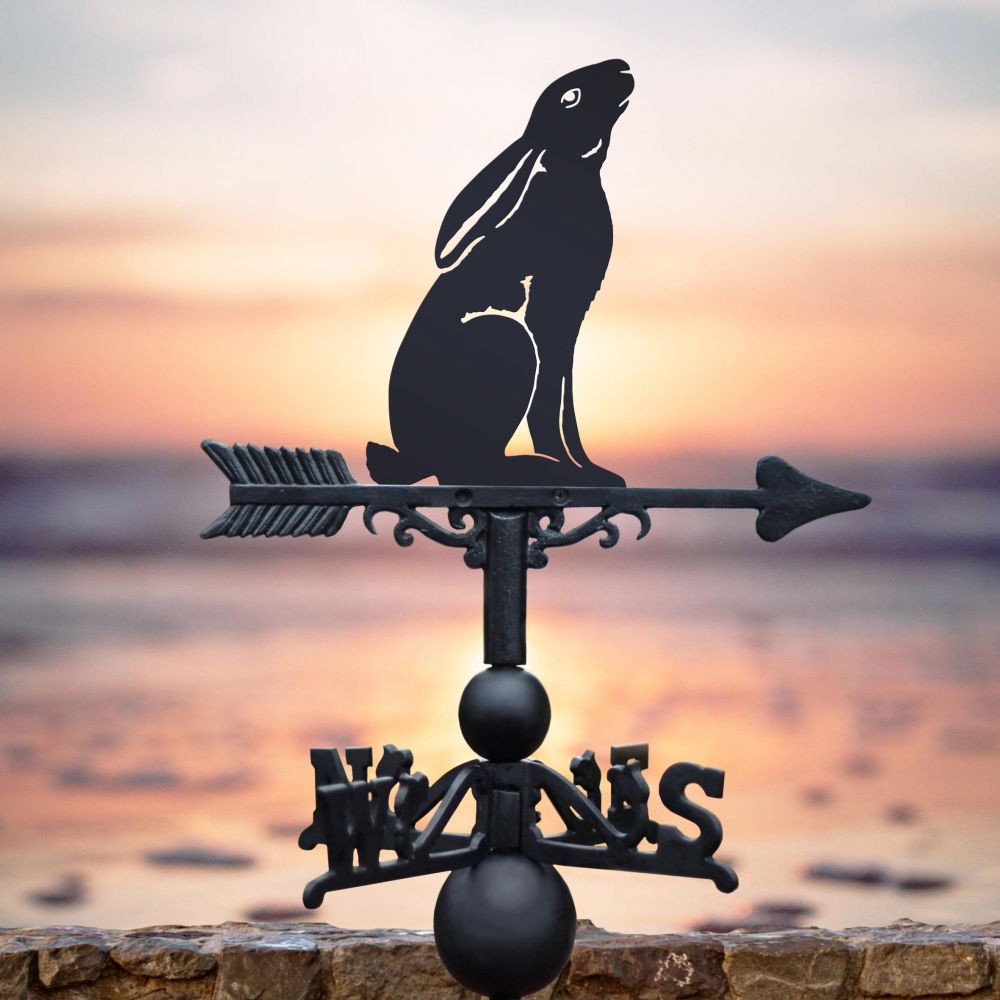 Cast Iron & Steel Gazing Hare Weathervane | Black Country Metalworks