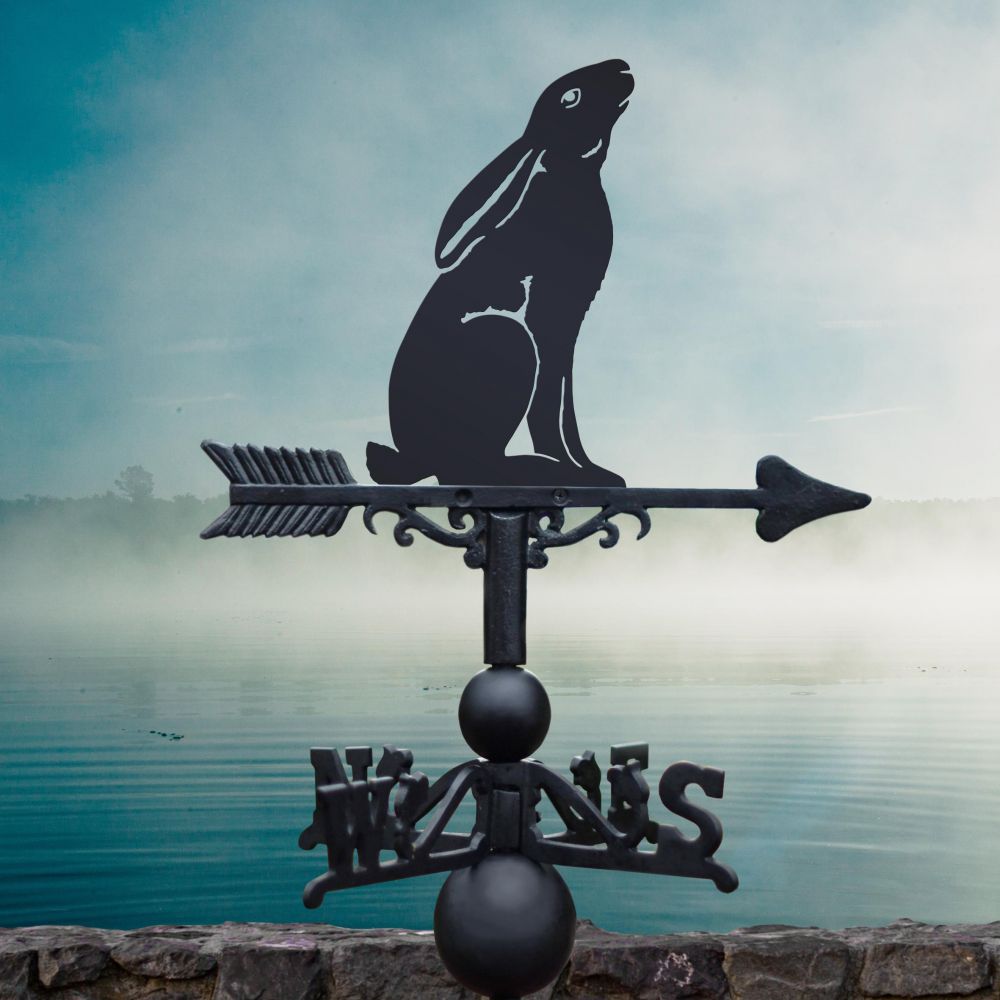 Cast Iron & Steel Gazing Hare Weathervane | Black Country Metalworks