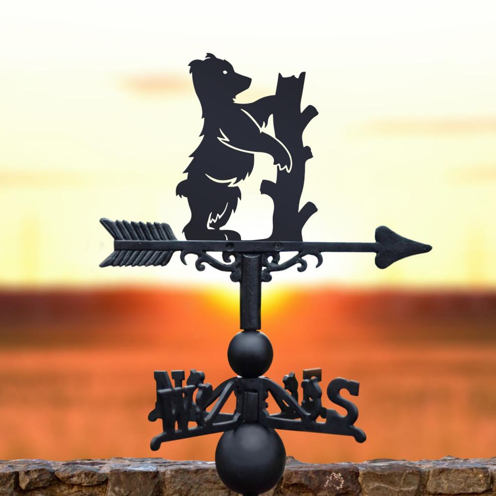 Cast Iron & Steel "Woodland Bear" Weathervane | Black Country Metalworks