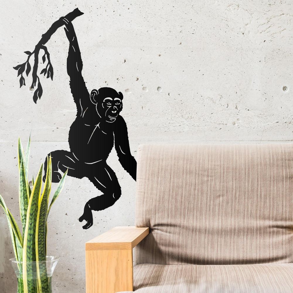 Chimpanzee Hanging Wall Art | Black Country Metalworks
