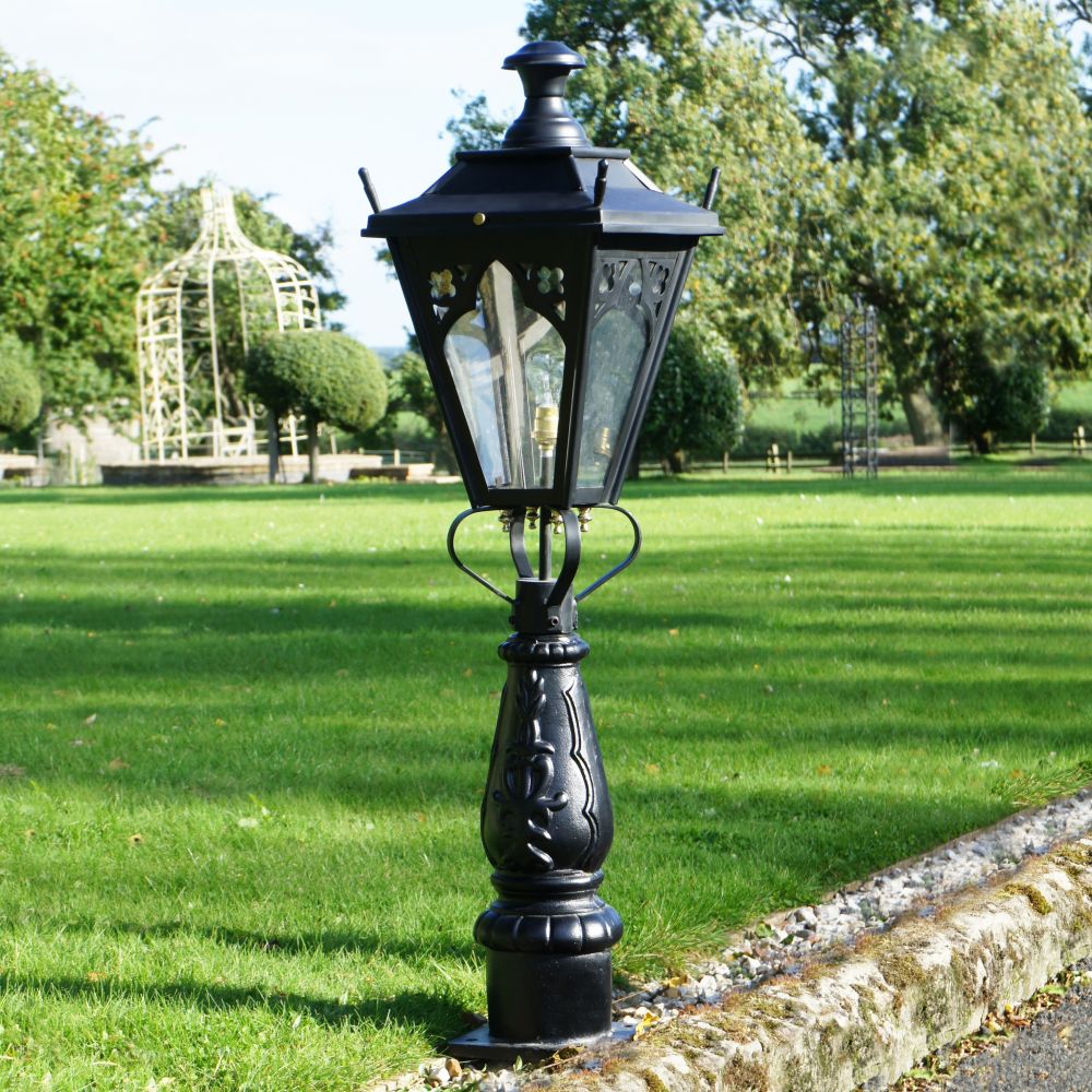 Gothic Wall, Post, Balustrade, or Column, Mounted Lamp Post 19½ | Black ...