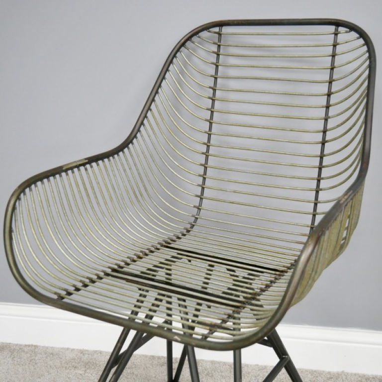 Curved Industrial Wire Metal Chair | Black Country Metalworks