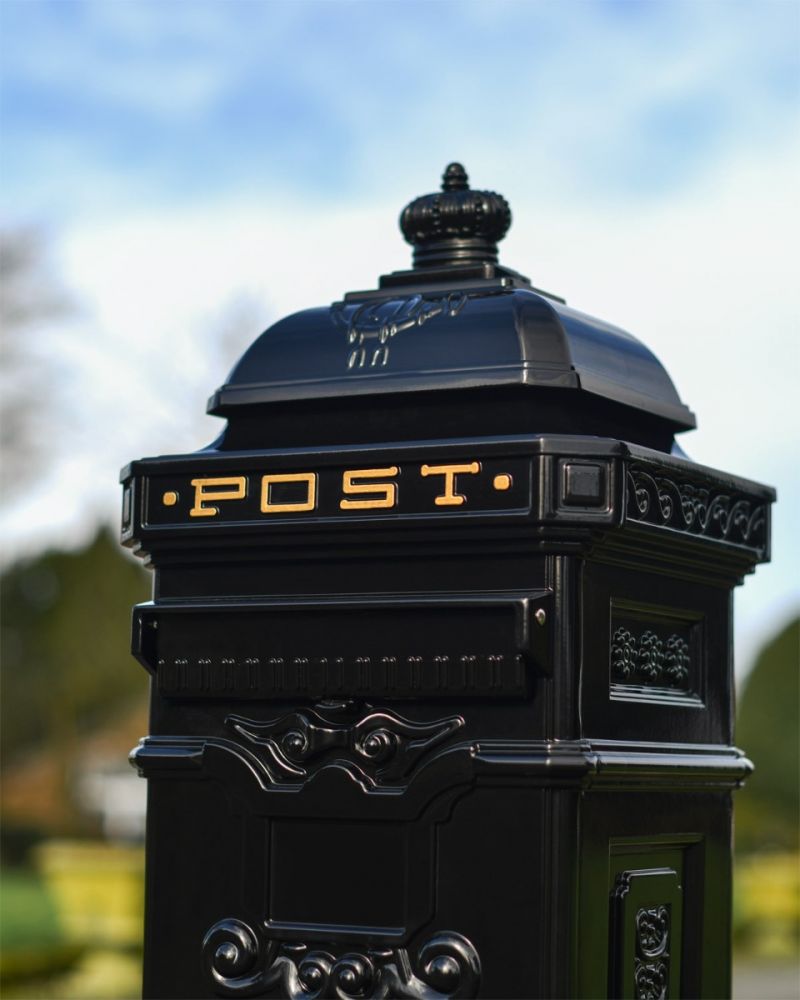 “Raventree” Deluxe Black Camden Free Standing Post Box | Black Country ...