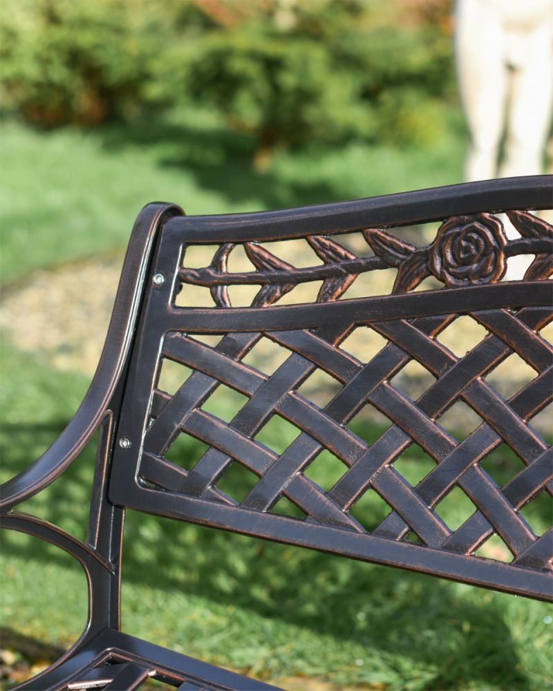 Brushed Copper "Thornton" Two Seater Garden Bench | Black Country ...