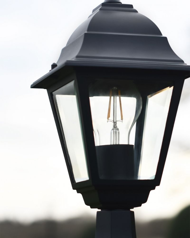 'Chelsea' Black Traditional Pillar Light | Black Country Metalworks