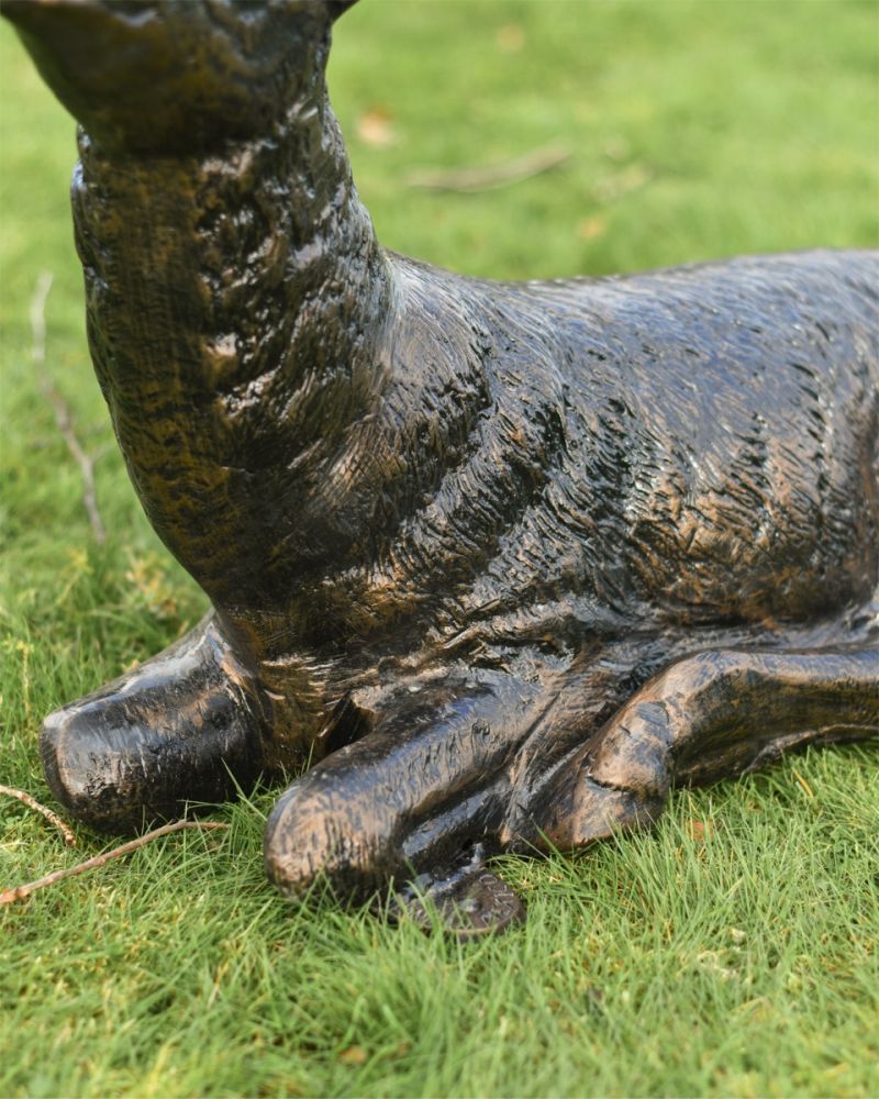 "Juniper" Lying Down Fawn Garden Sculpture | Black Country Metalworks