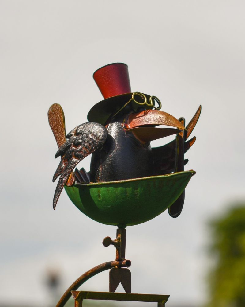 Metal 'Whimsical Bird' Balancing Garden Spike | Black Country Metalworks