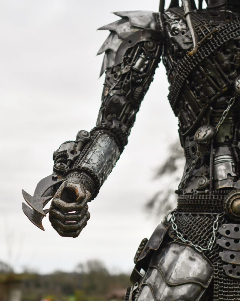 Large Recycled Metal Parts Extraterrestrial Sculpture - 2.4m | Black ...