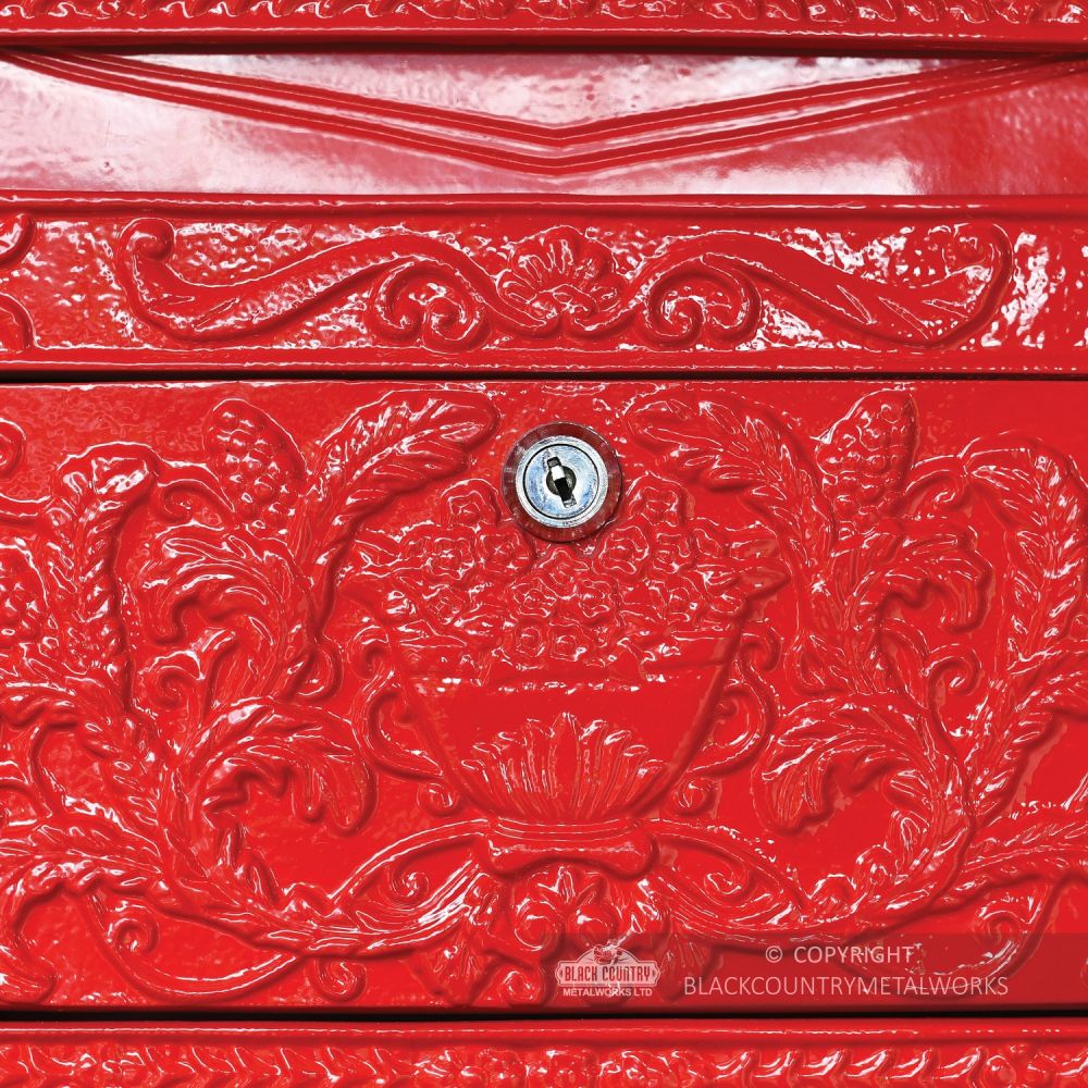 "Horncastle Abbey" Red Wall Mounted Post Box | Black Country Metalworks