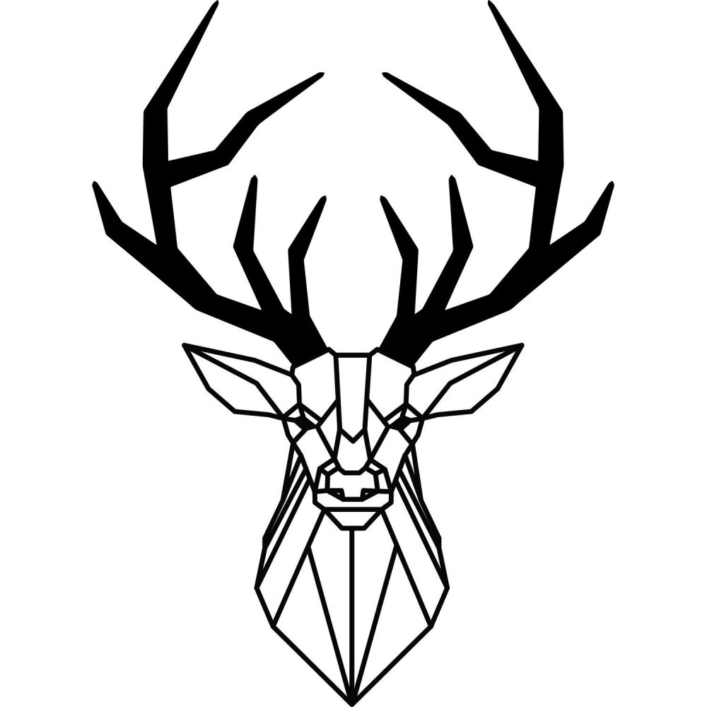 Geometric Stag Steel Wall Art | Black Country Metalworks