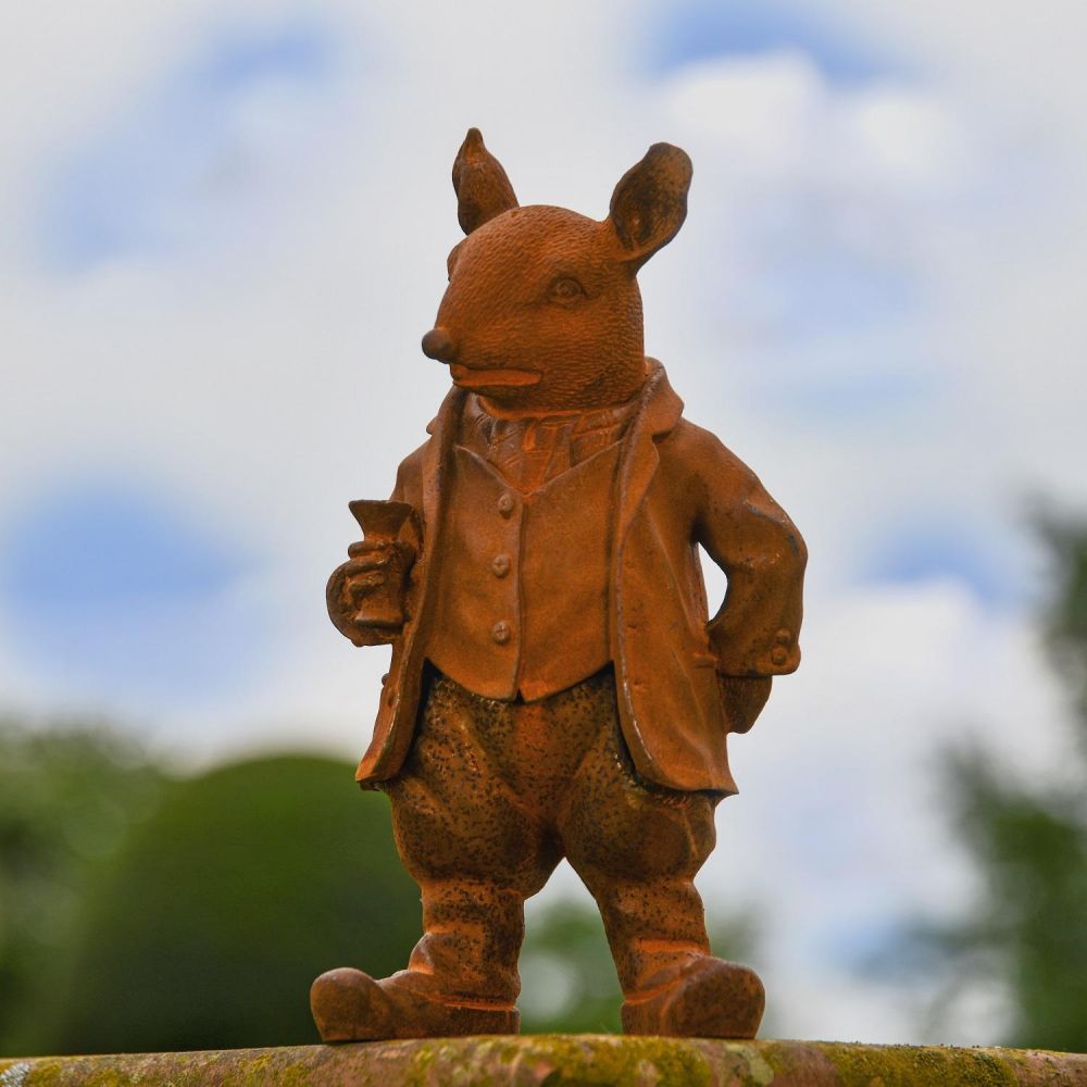 Rustic Cast Iron Mouse in Suit Sculpture- Small | Black Country Metalworks