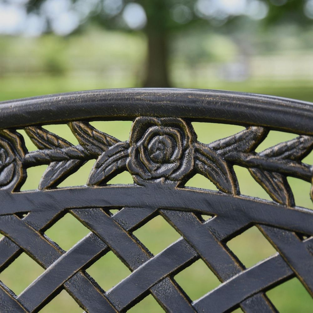 Brushed Gold 'Thorpe' Two Seater Garden Bench | Black Country Metalworks