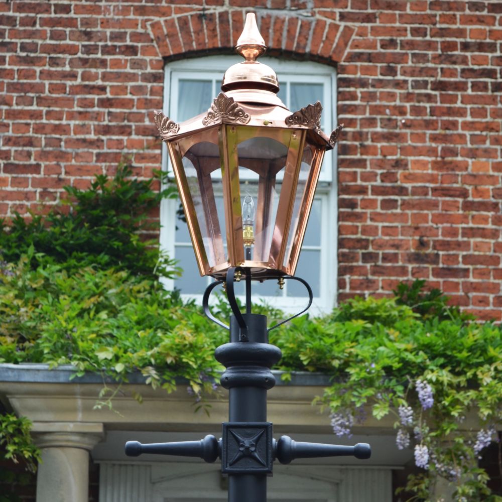 Concordia Hexagonal Copper Lamp Post & Lantern Set 3.225m | Black ...