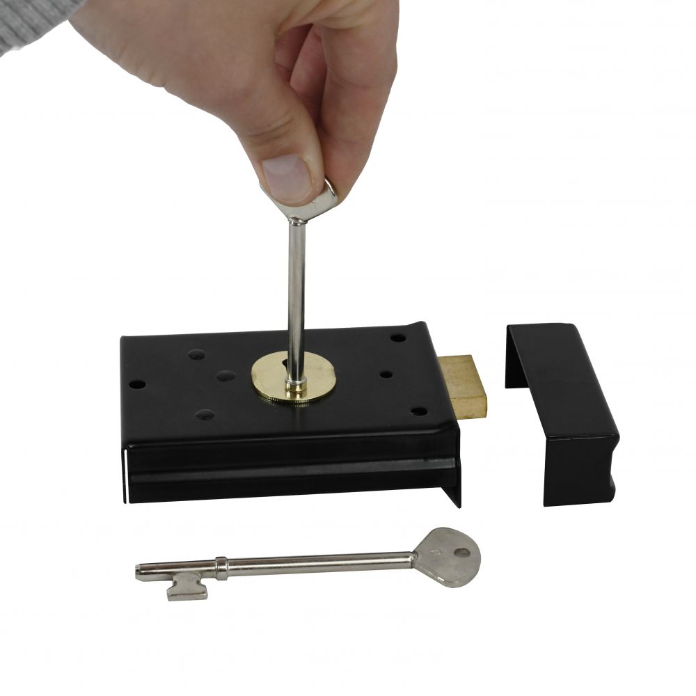 Contemporary Black Rim Lock | Black Country Metalworks