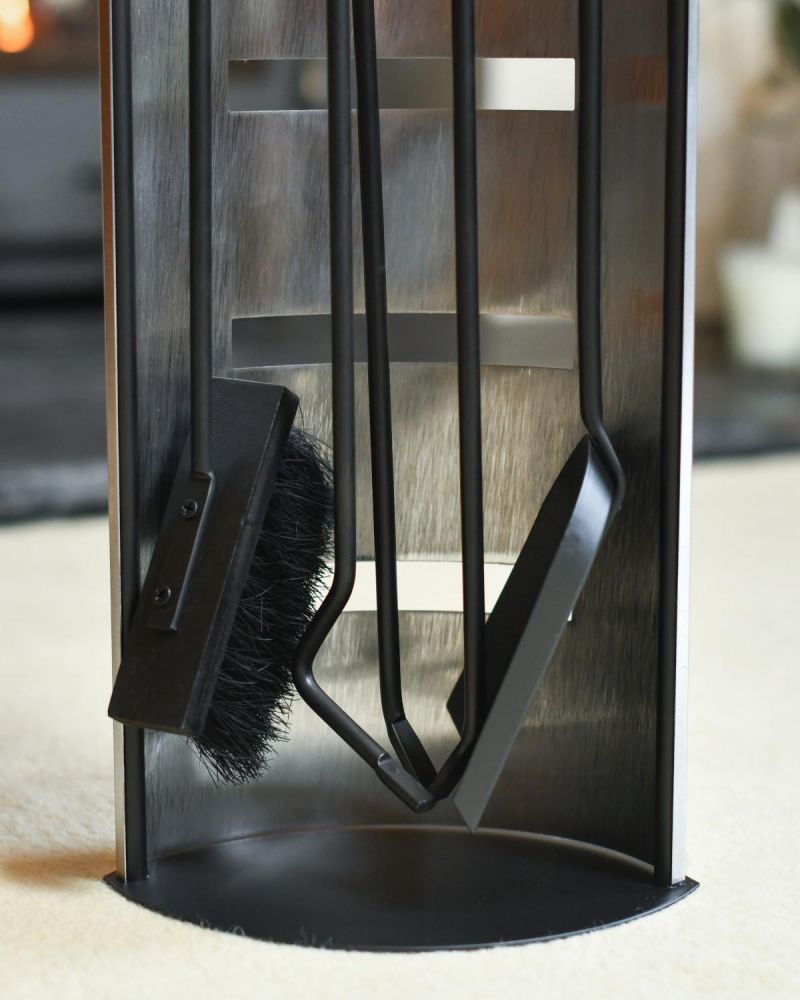 Contemporary Brushed Steel Companion Set - 66cm | Black Country Metalworks