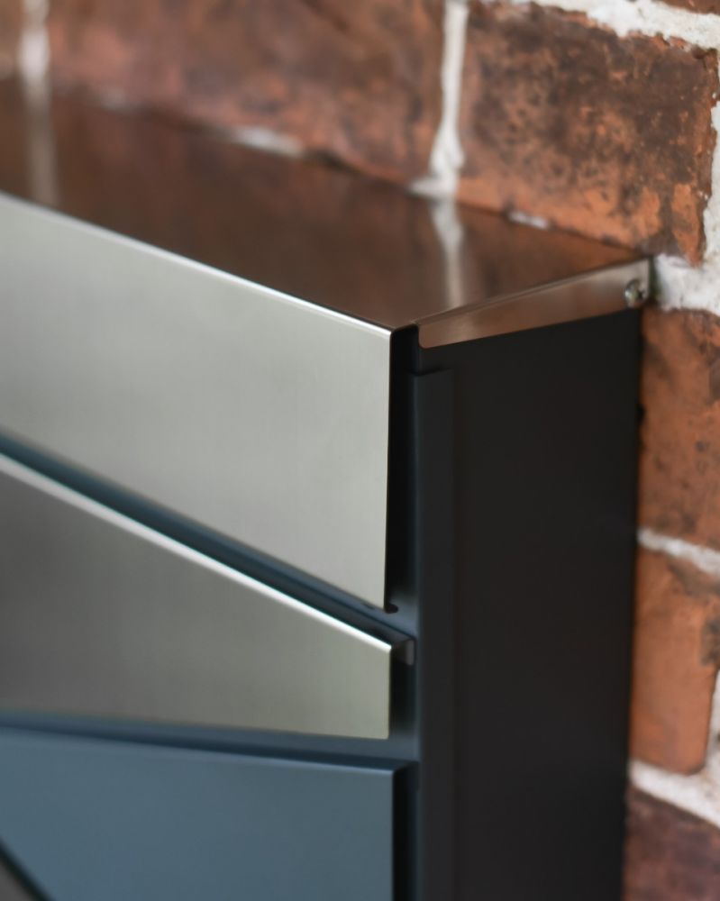 Contemporary "Moderni" Galvanised Steel Wall Mounted Post Box with ...