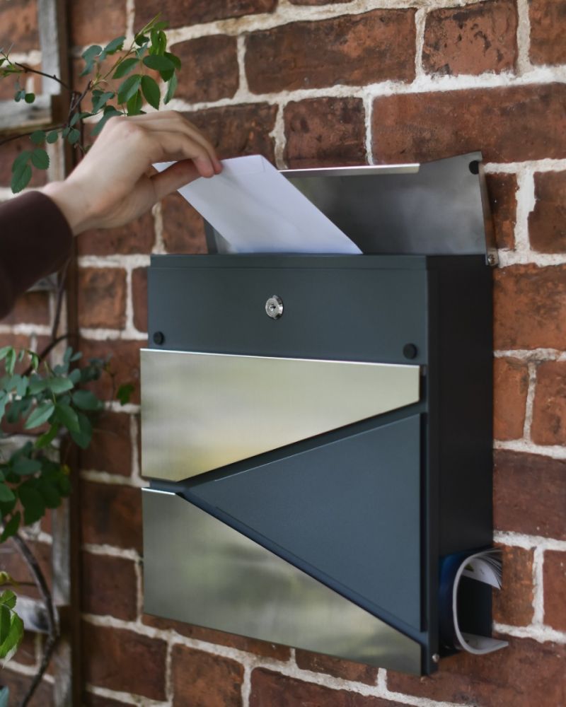 Contemporary "Moderni" Galvanised Steel Wall Mounted Post Box with ...