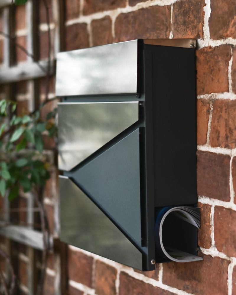 Contemporary "Moderni" Galvanised Steel Wall Mounted Post Box with ...