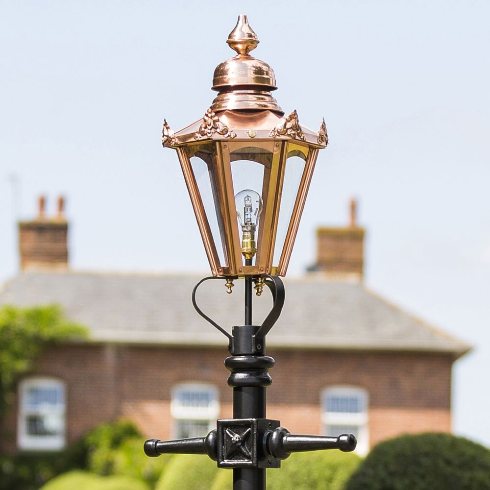 Copper Concordia Hexagonal Lamp Post & Lantern Set 2.7m | Black Country ...