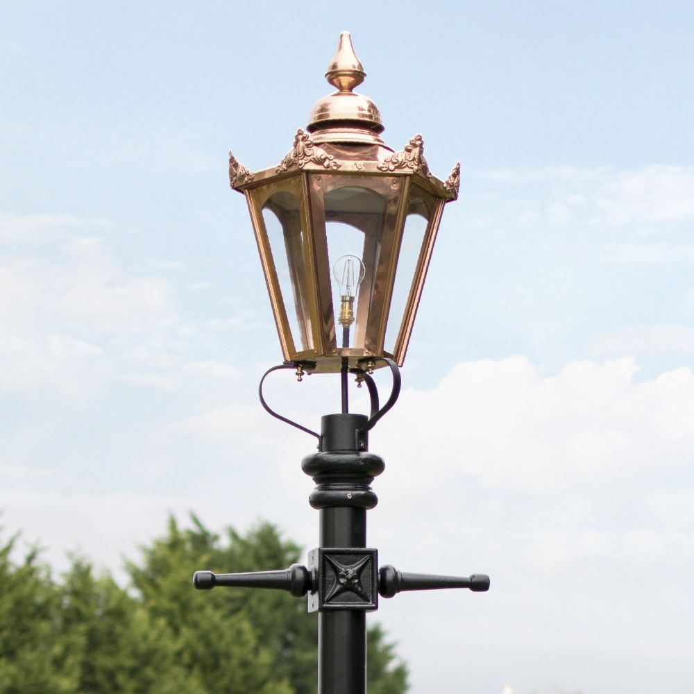 Copper "Concordia" Lamp Post & Hexagonal Lantern - 3.7m | Black Country ...